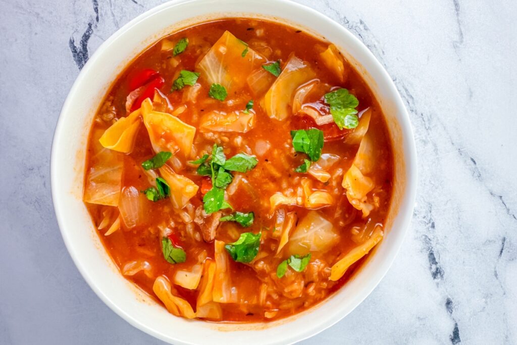 Easy Unstuffed Cabbage Roll Soup Recipe (Slow Cooker) - Smart Savvy Food